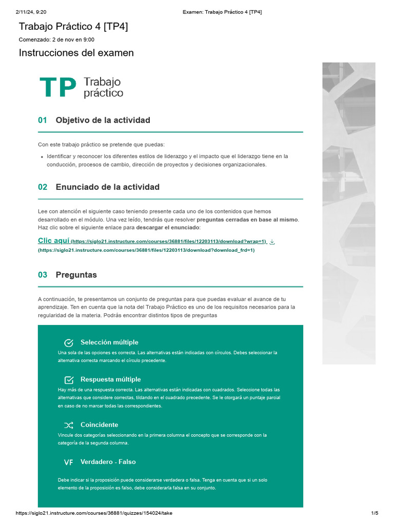 Examen - Trabajo Práctico 4 (TP4) Al 90% | PDF | Las emociones | Business