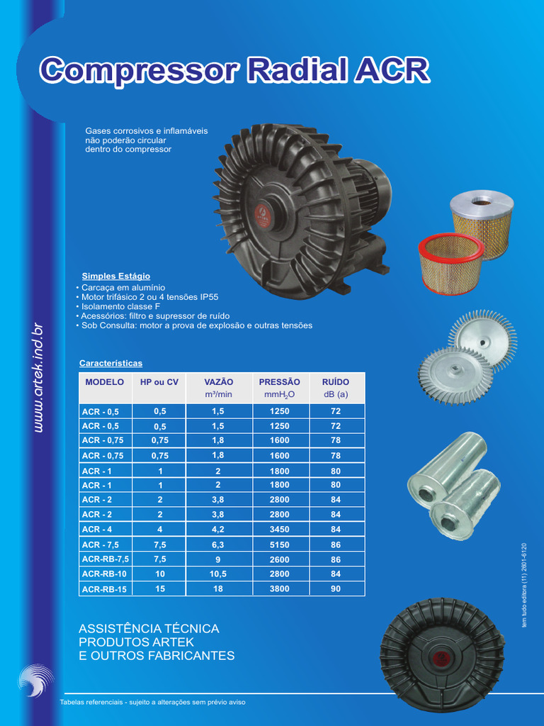 Compressor Radial ACR: Especificações e Modelos | PDF