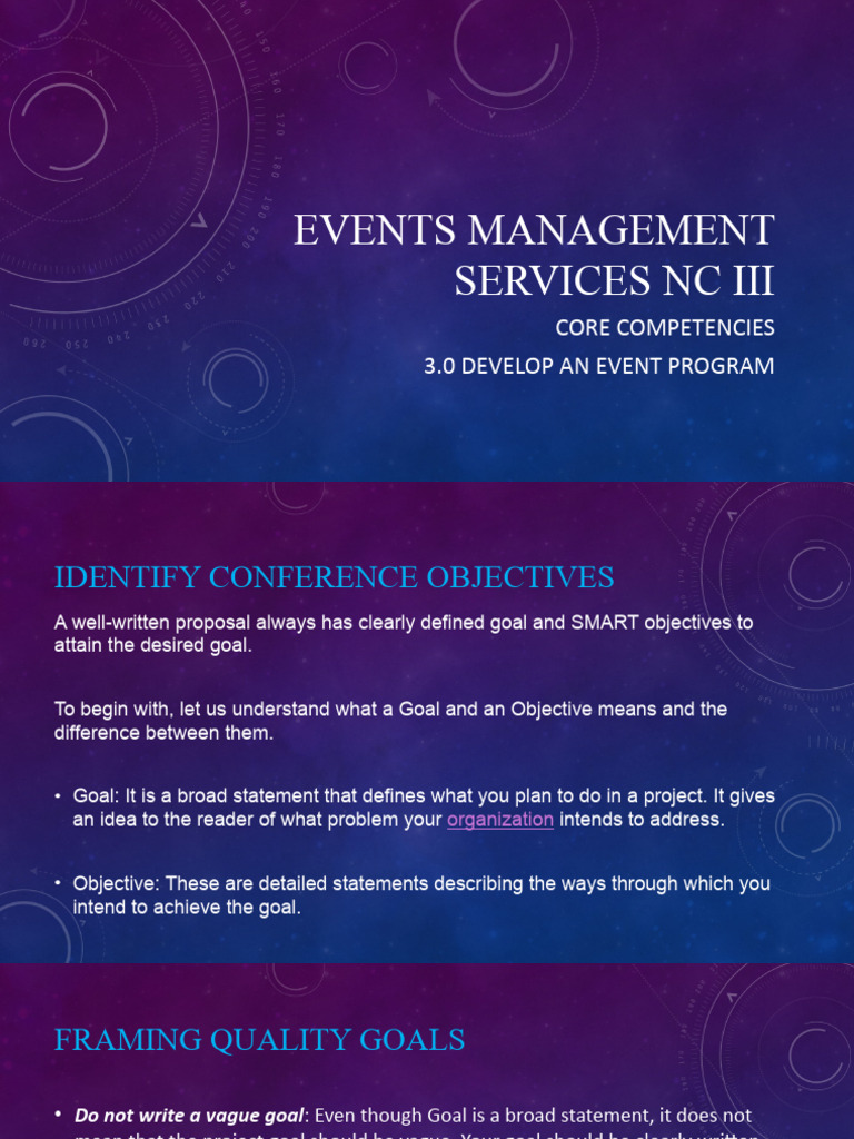 Develop An Event Programs | PDF | Goal | Page Layout