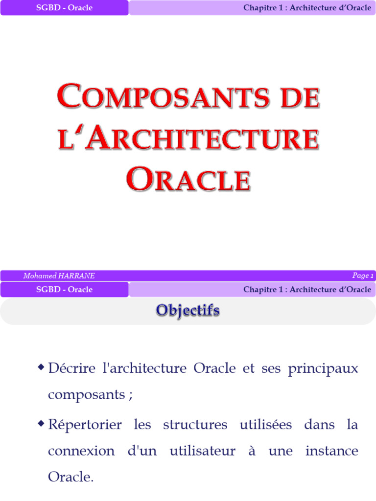 Architecture du SGBD Oracle expliquée | PDF | Cache (Informatique) | Bases de données