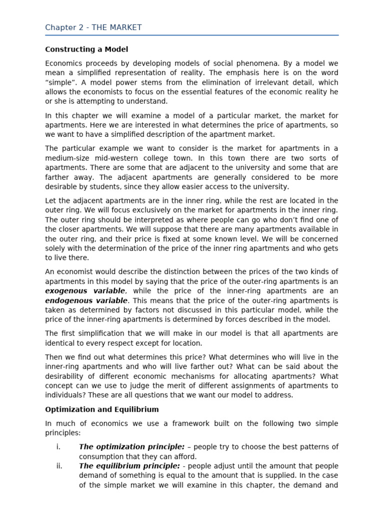 Chapter 2 - THE MARKET | PDF | Economic Equilibrium | Supply And Demand