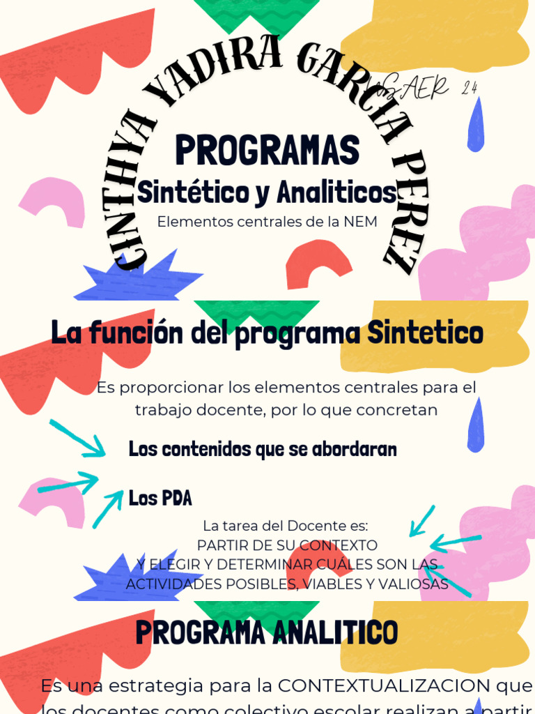 El Programa Sintético y El Programa Analitico PDF | PDF
