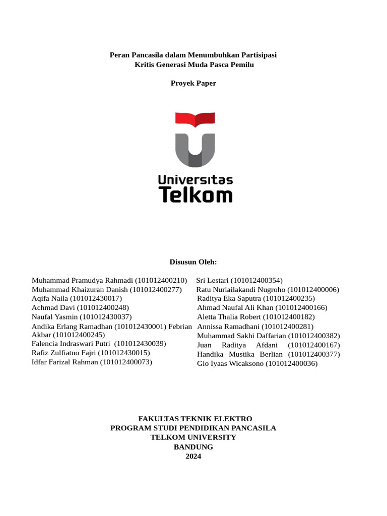 TUBES PAPER - Pancasila Kelompok 3 TT-48-GAB0708 | PDF