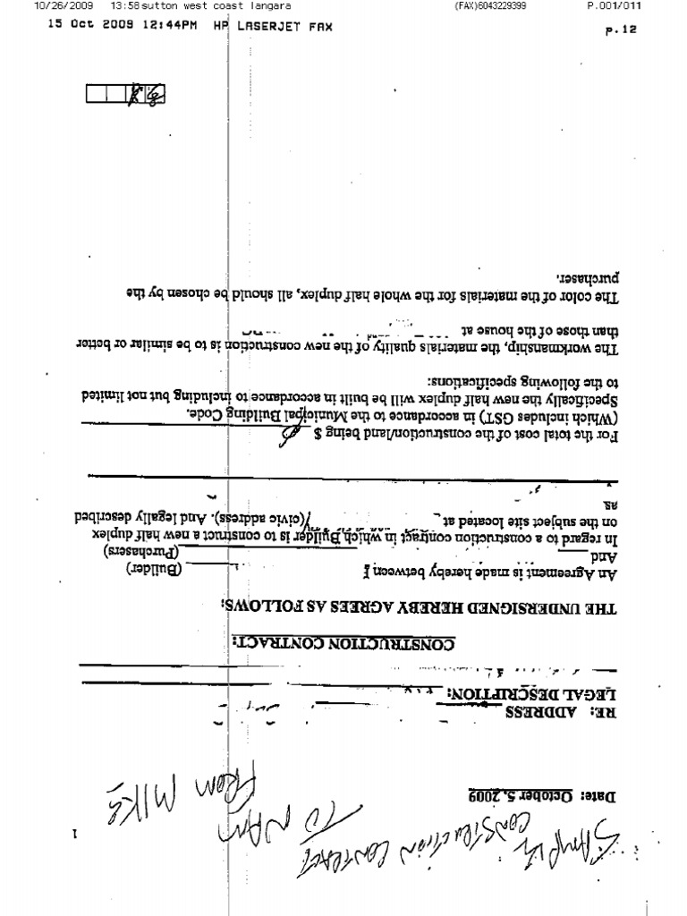 Sample New Construction Addendum | PDF