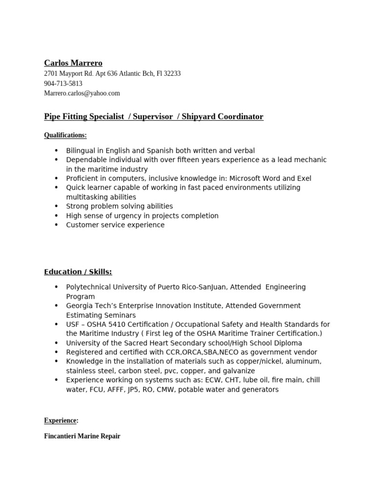 Carlos Marrero Resume 2021 1 | PDF | Technology & Engineering