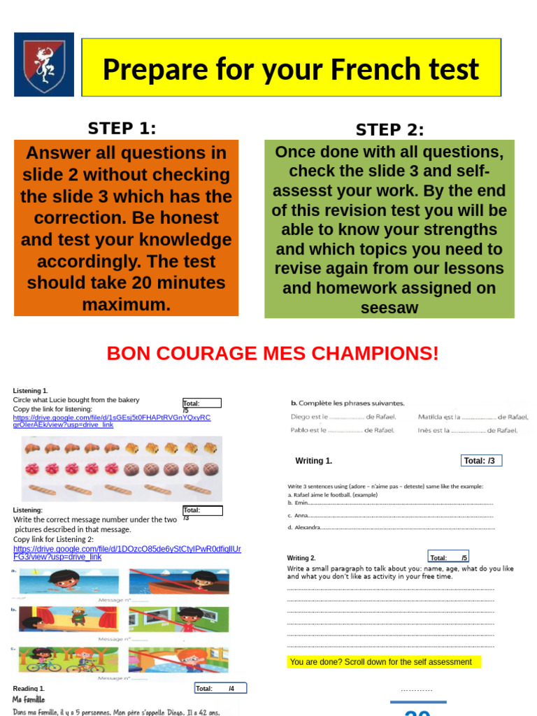 French Test Preparation Guide | PDF | Games & Activities | Home & Garden
