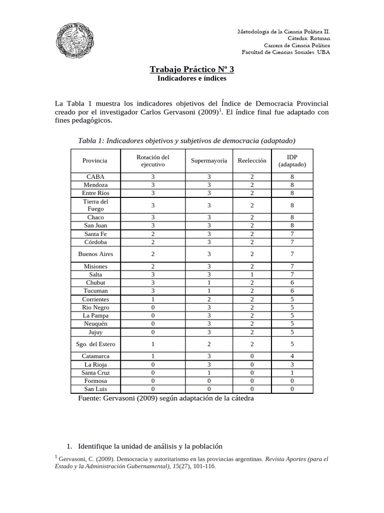TP3 - Índices | PDF | Gobierno