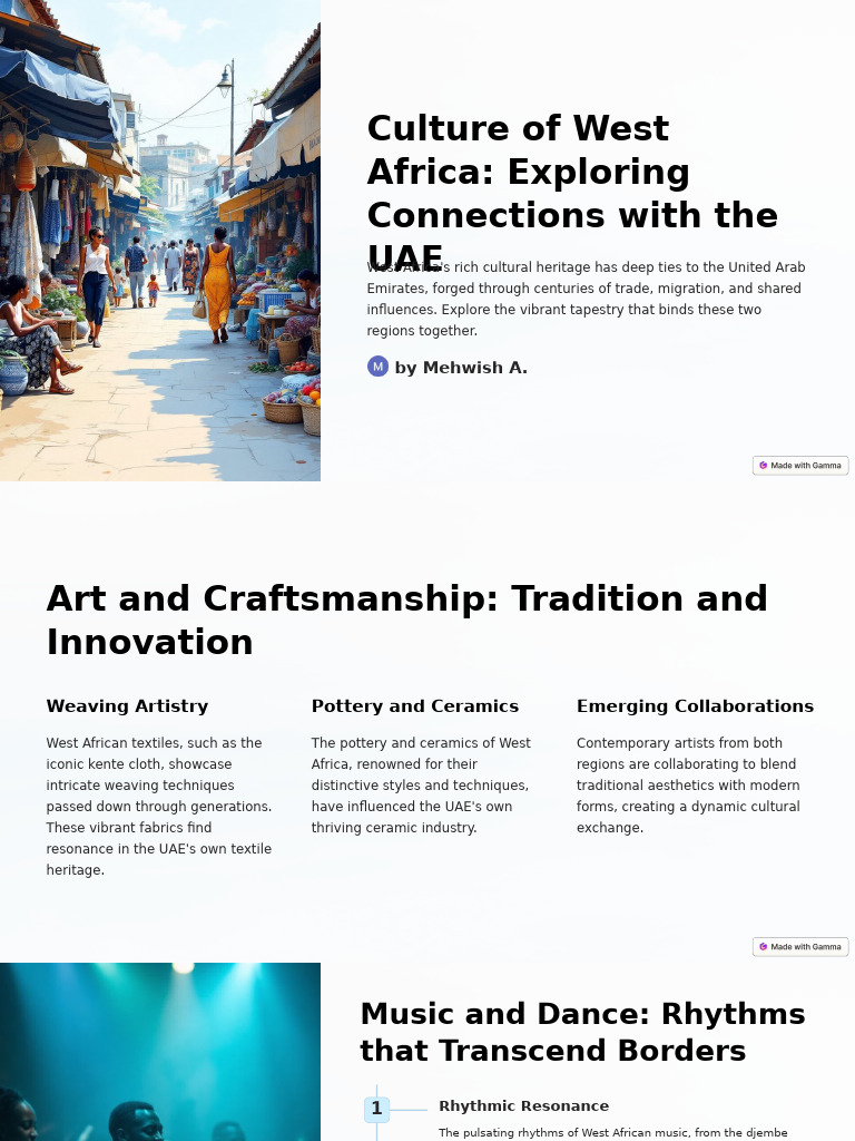 Culture of West Africa Exploring Connections With The UAE | PDF | West ...