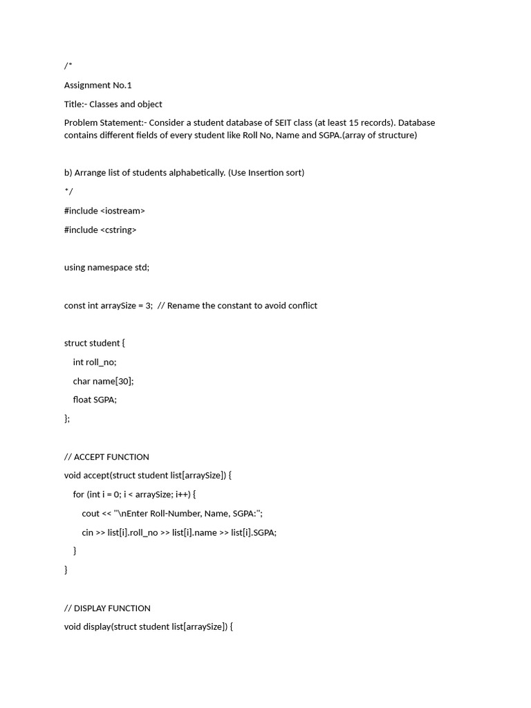 Practical 1 (Insertion Sort) Dsa | PDF | Computers