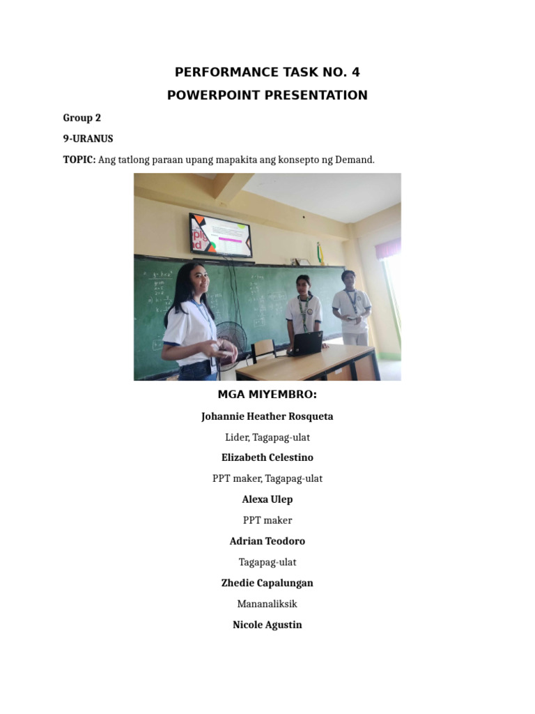 Performance Task No. 4 Powerpoint Presentation: Group 2 9-Uranus Topic | PDF