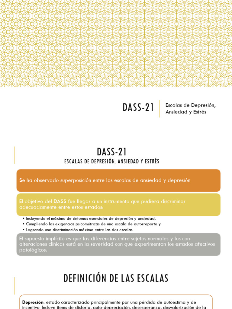 DASS-21: Escalas de Estrés y Ansiedad | PDF | Ansiedad | Depresión ...