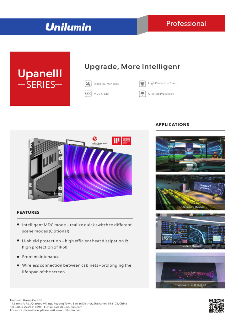 Unilumin - UpanelII | PDF | Film And Video Technology | Display Technology