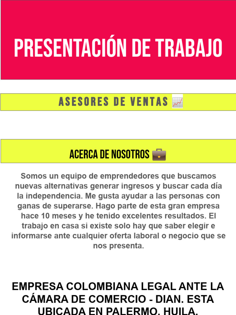 Presentación de Trabajo | PDF | Business | Internet