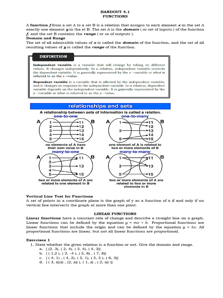 Handout 41 Linear Functions 1 Pdf Function Mathematics Derivative 7746