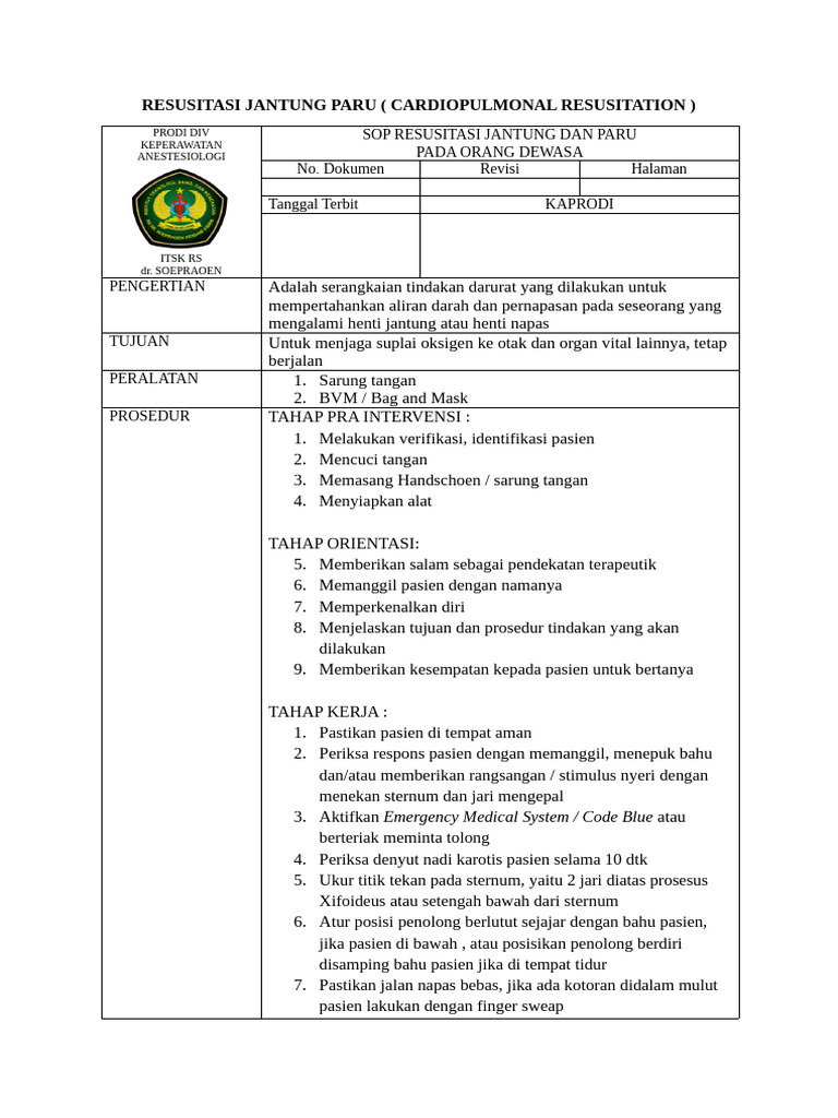 Resusitasi Jantung Paru | PDF