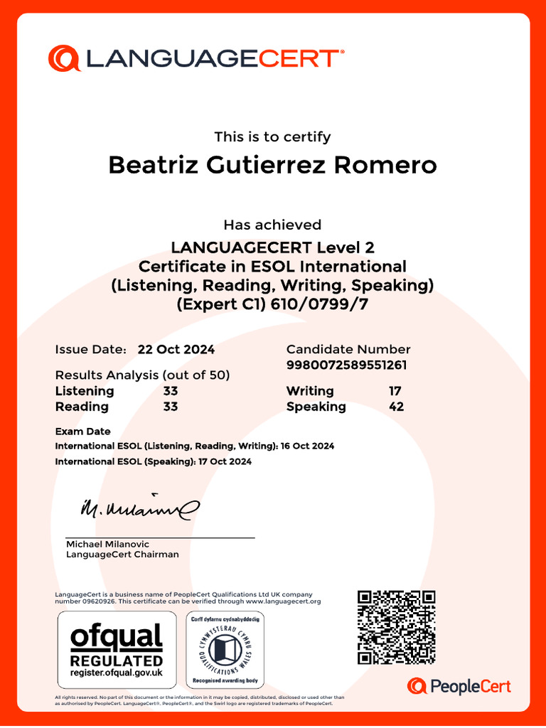 LanguageCert Completo Notas | PDF