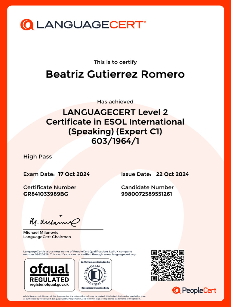 LanguageCert Speaking Part | PDF