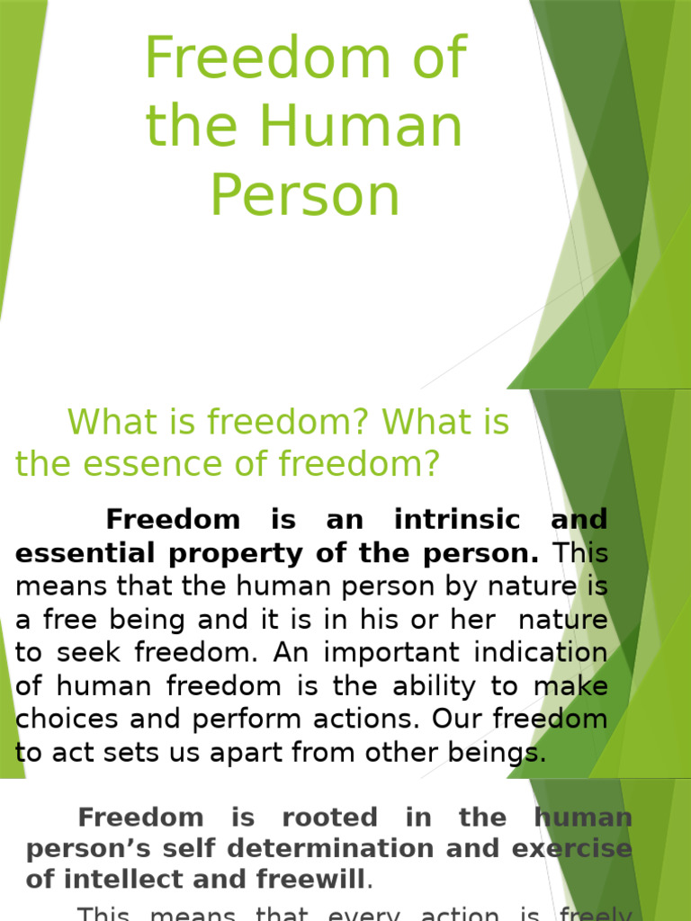 Freedom of The Human Person | PDF