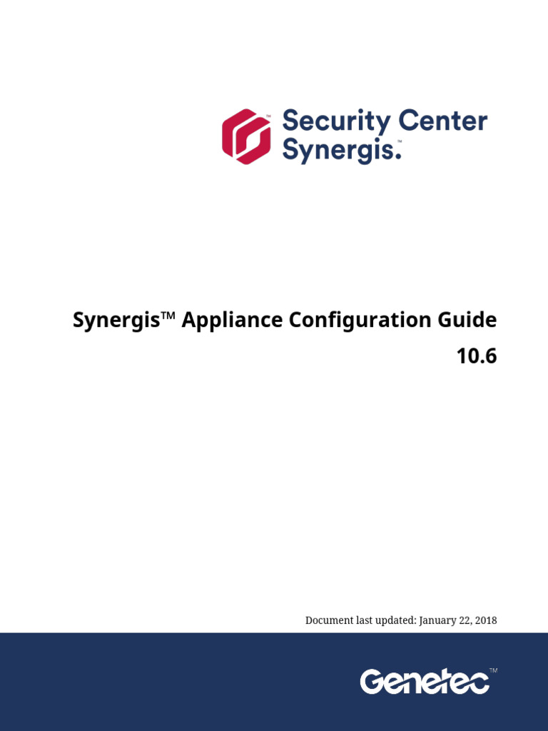 EN - Synergis Appliance Configuration Guide 10.6 | PDF | Ip Address ...