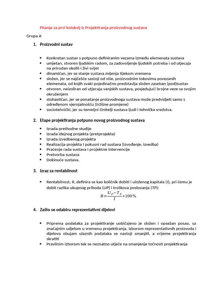 Pitanja Za Kolokvij PPS Odgovoreno | PDF