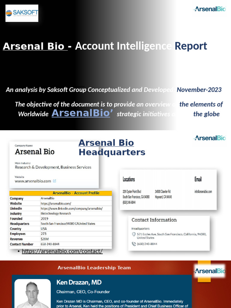 Arsenal Bio | PDF | Cell Therapy | Biotechnology