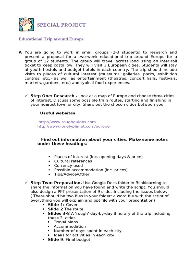 Educational Trip Around Europe | PDF