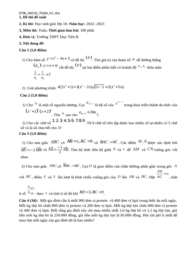 #42dtib HSG10 Toan 01 | PDF