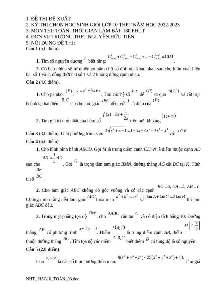 #63NHT HSG10 Toan 03 | PDF