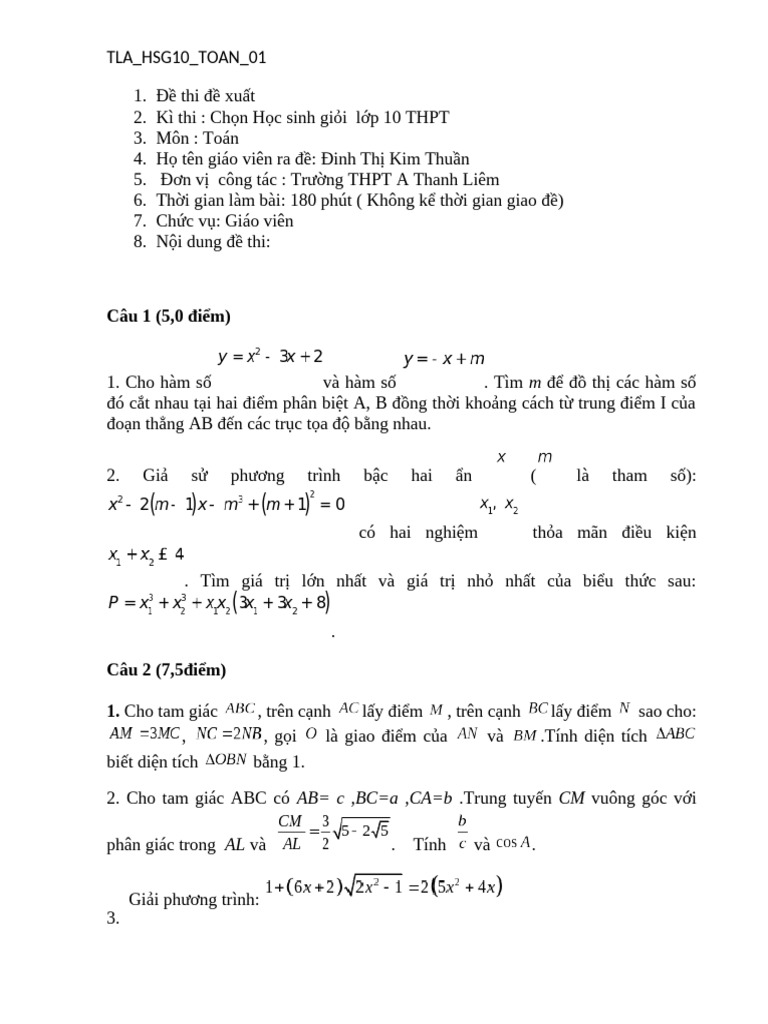 #67tla HSG10 Toan 01 | PDF