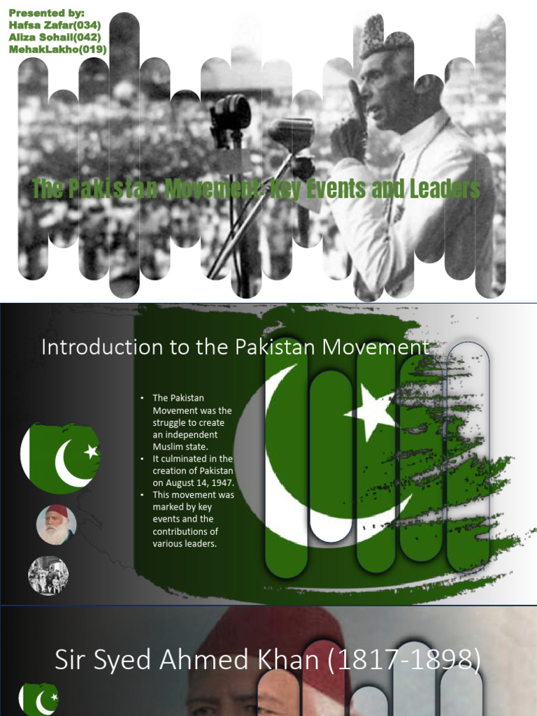 The Pakistan Movement: Key Events and Leaders | PDF | Pakistan Movement ...