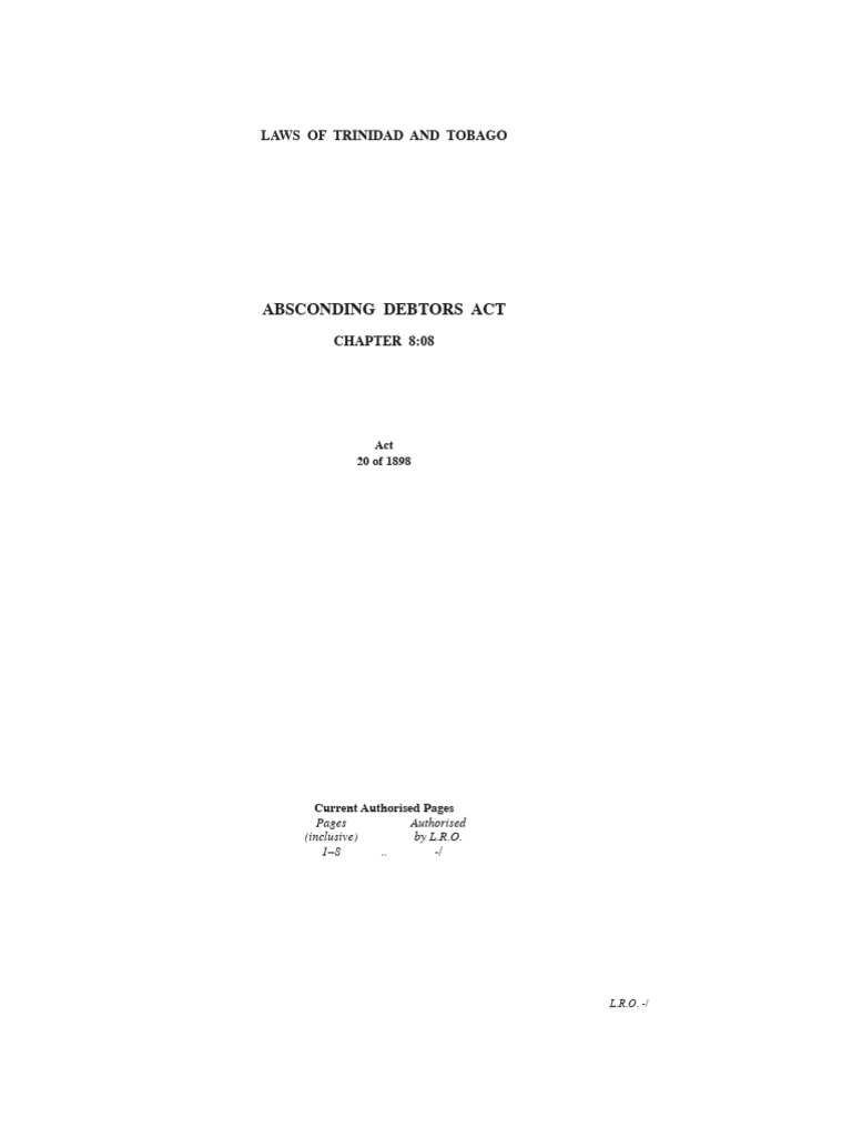 Absconding Debtors Act CH 8.08 | PDF | Default Judgment | Arrest Warrant
