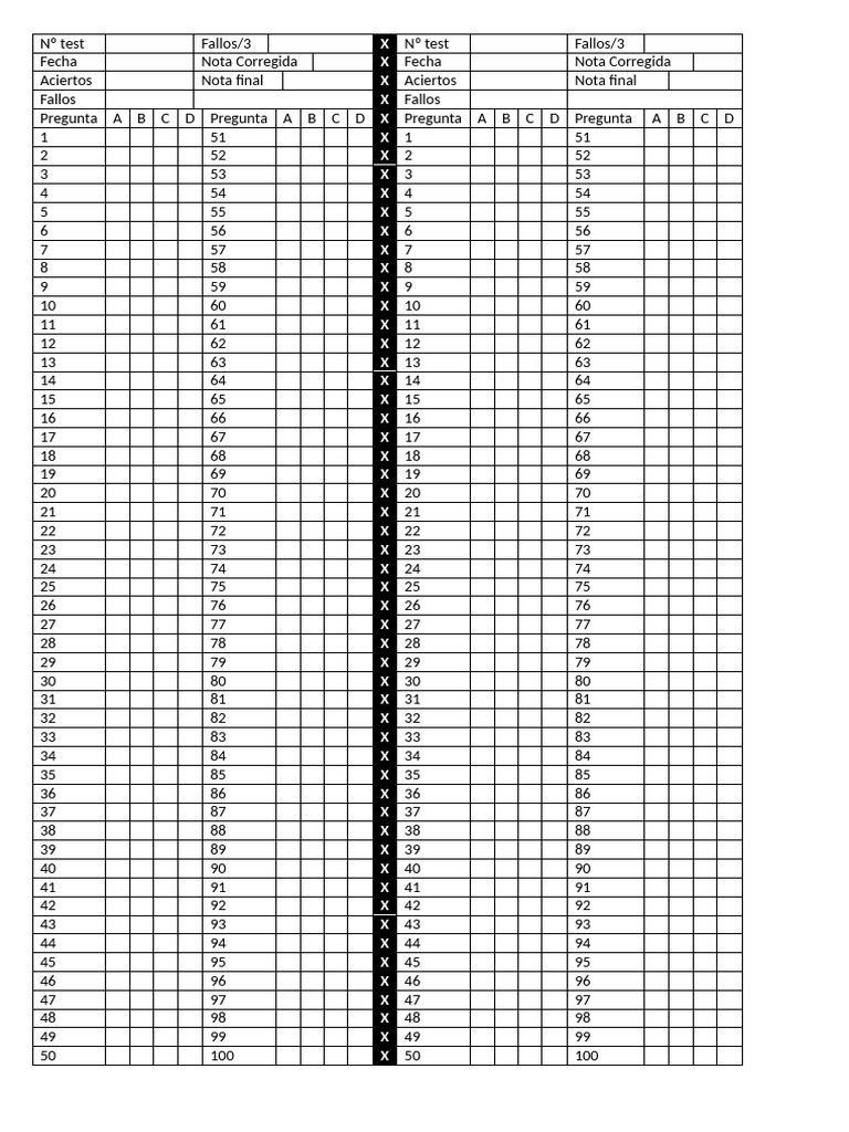 Plantilla para Hacer Test | PDF