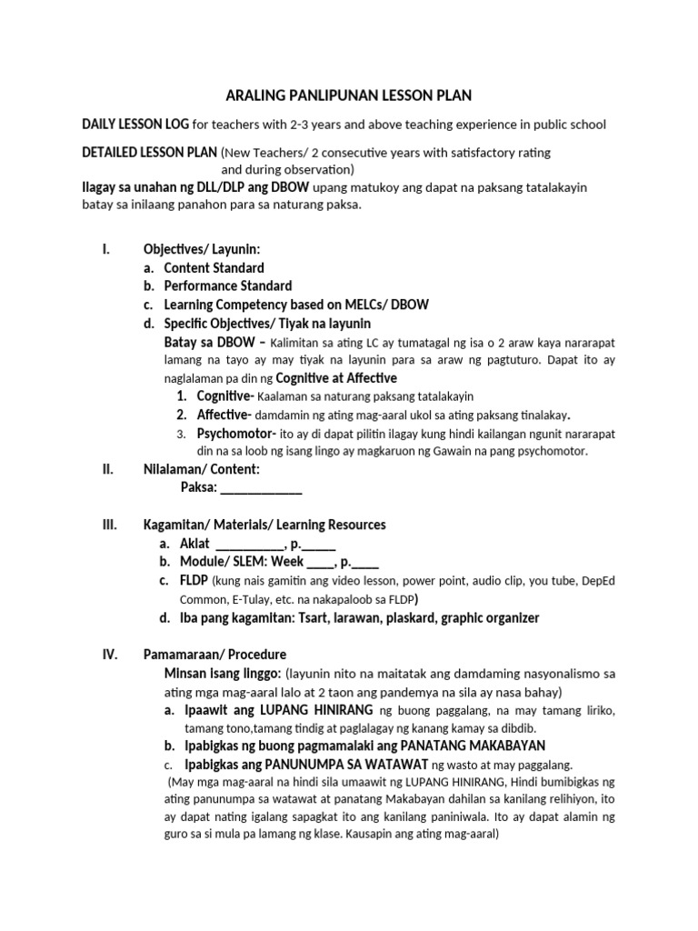 Edited Araling Panlipunan Lesson Plan | PDF