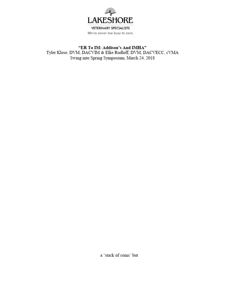 IMHA Diagnosis and Treatment Guide | PDF | Anemia | Clinical Medicine