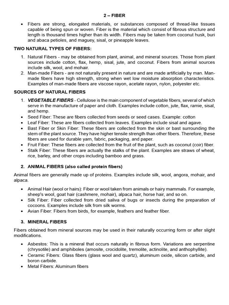 3-FIBER | PDF | Fibers | Textiles