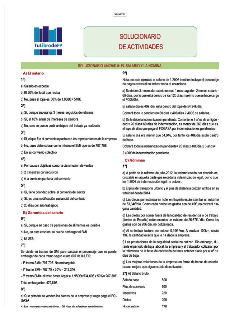 PDF Solucionario Fol Unidad 8 - Compress | PDF