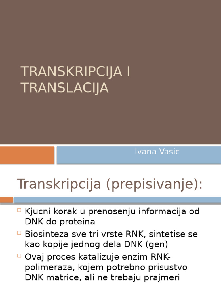 Transkripcija I Translacija | PDF