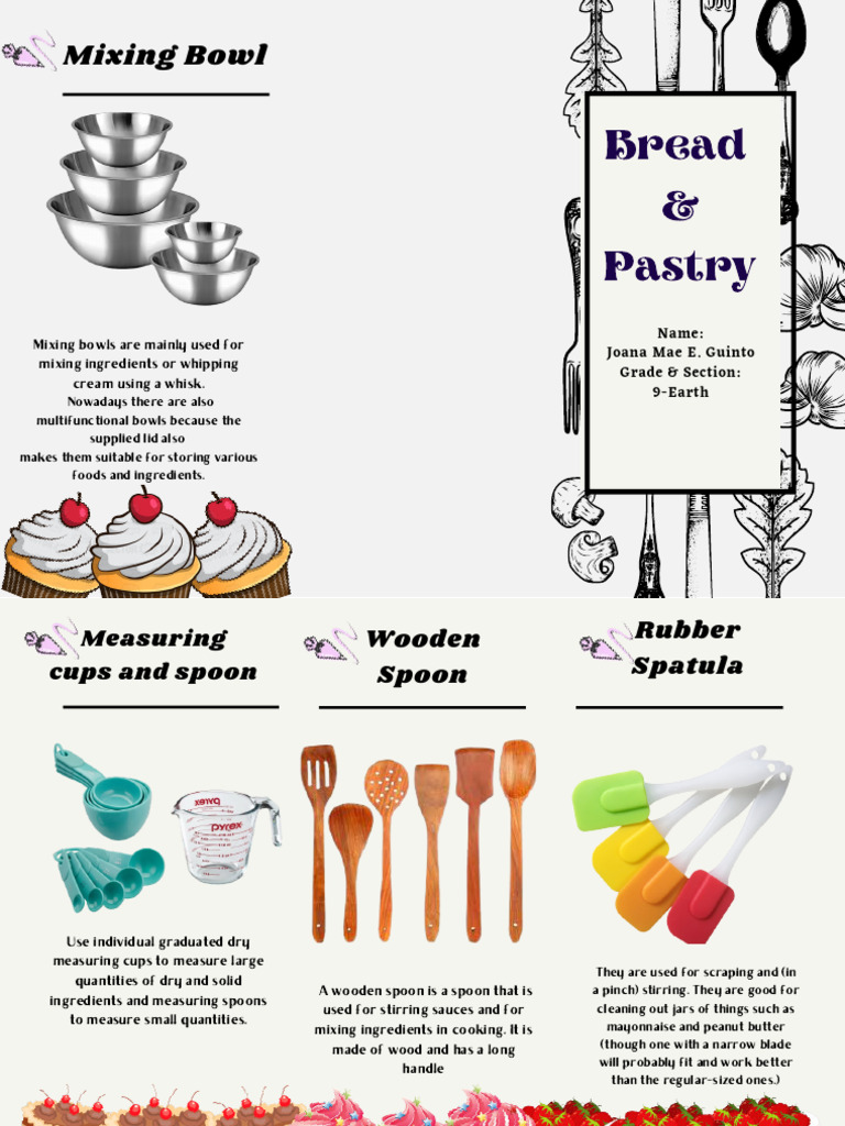 Bread and Pastry Brochures 1 | PDF | Kitchen Utensil | Spoon