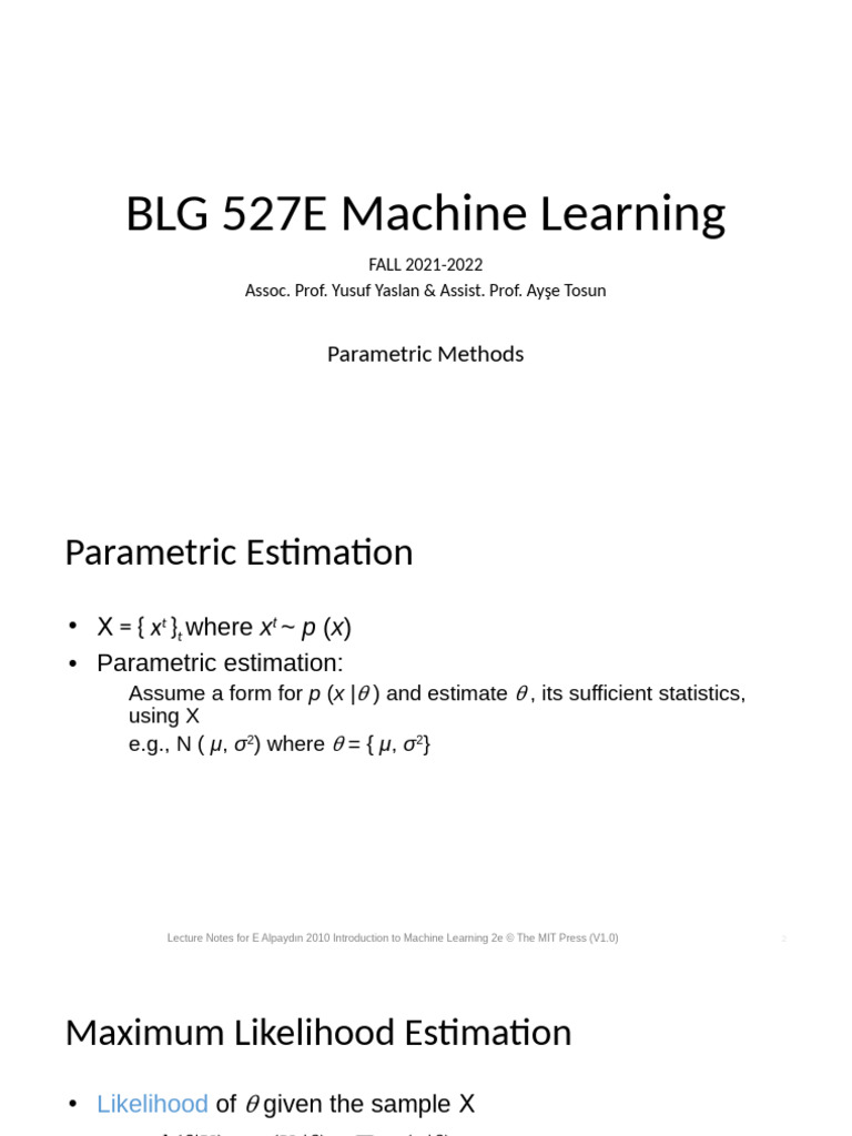 Chapter 4 ML Parametric Classification | PDF | Bias Of An Estimator | Estimator