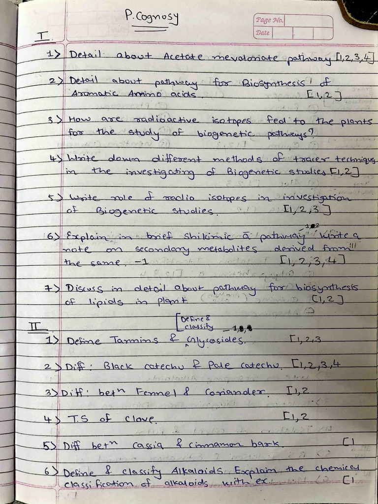 P.cognosy PYQs Ques | PDF