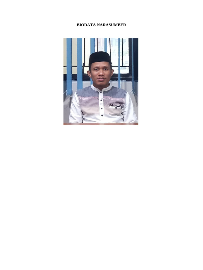 Biodata Narasumber | PDF Biodata Narasumber | PDF