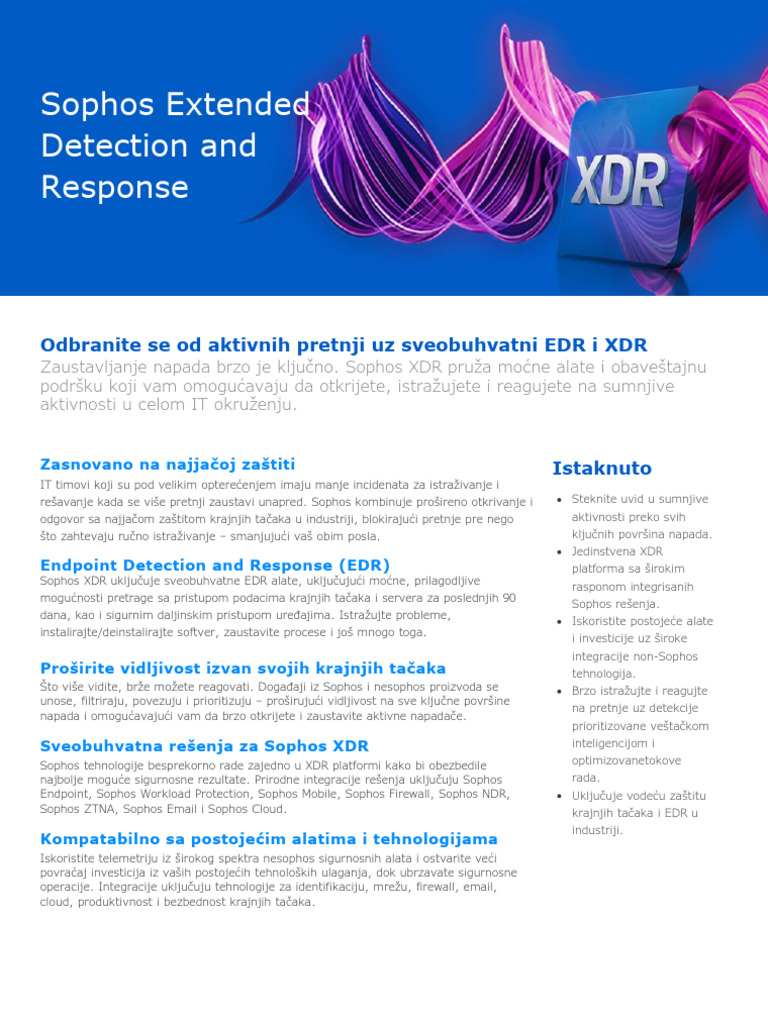 Sophos XDR-Brosura-SRB | PDF