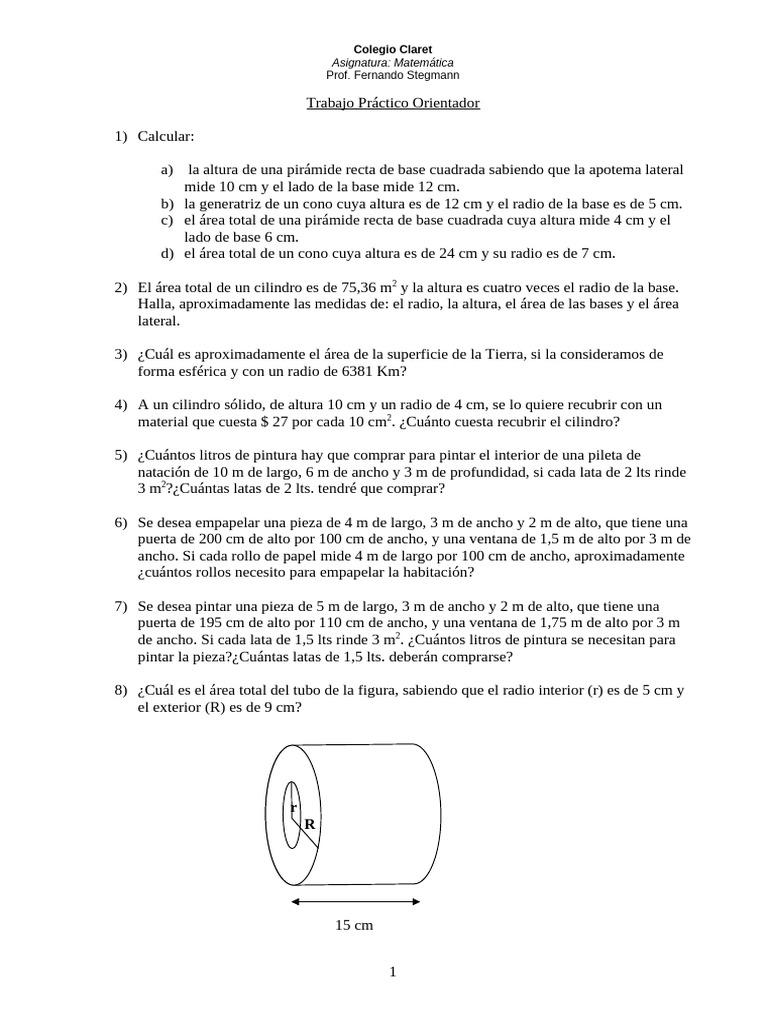 Areas y Volumen de Cuerpos Orientador | PDF | Geometría euclidiana | Formas geométricas