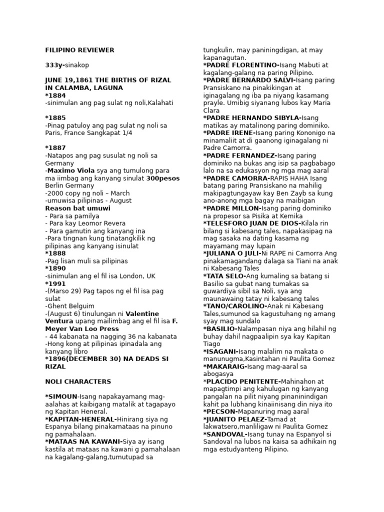 Filipino Reviewer | PDF