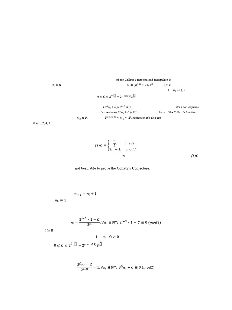 Orbits Theory A Complete Proof of The Collatz Conjecture | PDF | Conjecture | Limit (Mathematics)