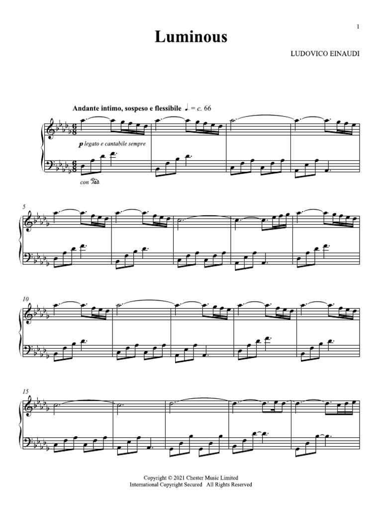Luminous - Ludovico Einaudi (Piano Solo) | PDF