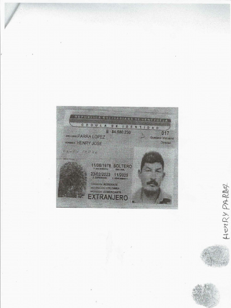 Cedula Henry Parra | PDF