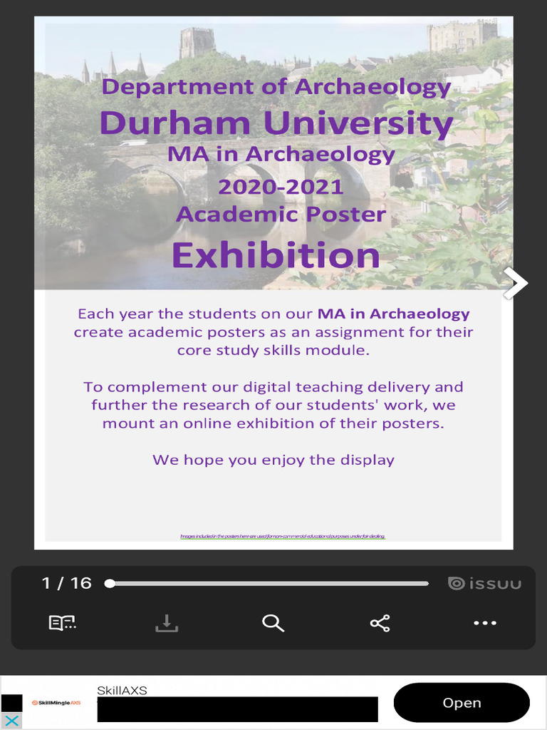 Durham MA in Archaeology Posters 2021 by DurhamArchaeology - Issuu | PDF