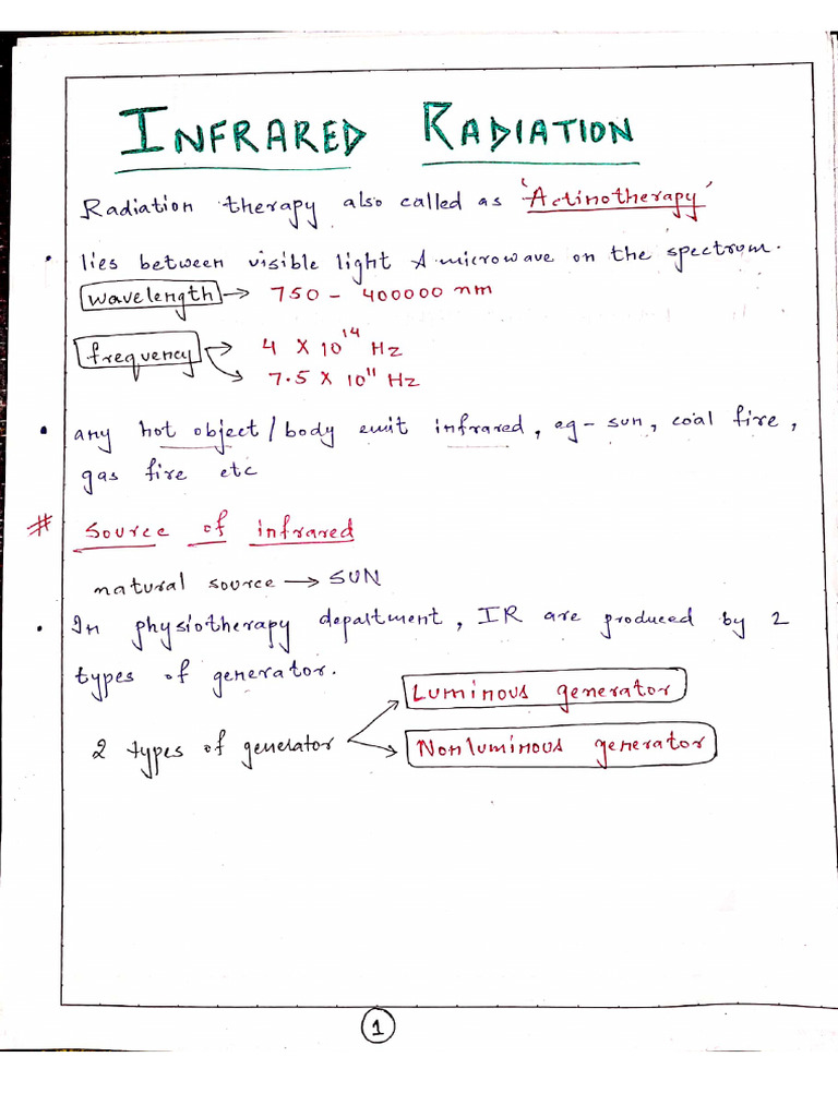 Infrared Radiation (Handwritten Notes) | PDF