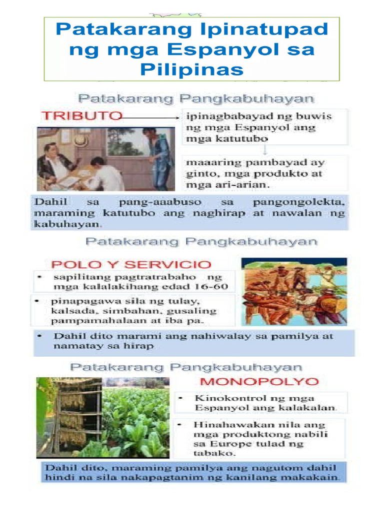 Patakarang Ipinatupad NG Mga Espanyol Sa Pilipinas | PDF